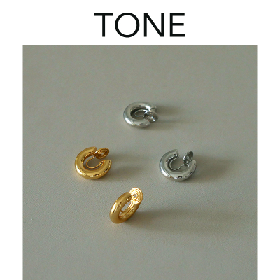 TONE实心手工精抛小耳圈耳夹