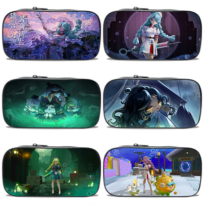 艾思度印花帆布动漫大容量笔袋