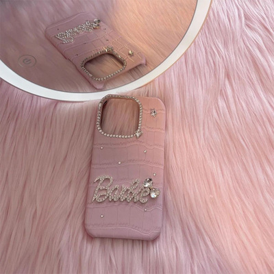 手机壳仿皮皮纹粉色鳄鱼纹奢华立