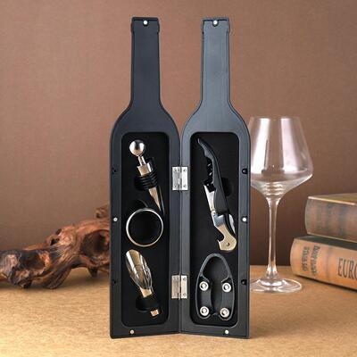 5-piece set of red wine utensils bottle opener wine stopper