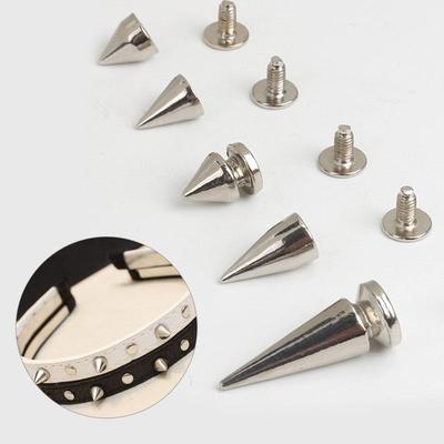 10/100Pcs Silver Cone Studs Spikes Leather Rivet For Cool Pu