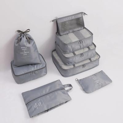 8 Pcs/Set Black/Blue/Grey Travel Storage Bag Waterproof Larg