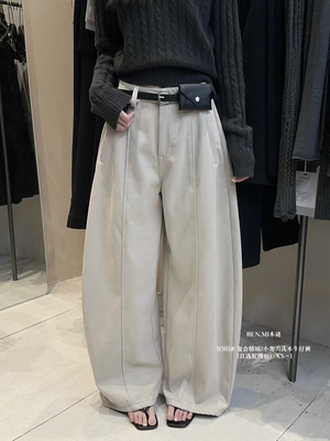 BENMI本谜9305美式复古松弛宽松显瘦阔腿弯刀牛仔裤加绒拖地长裤