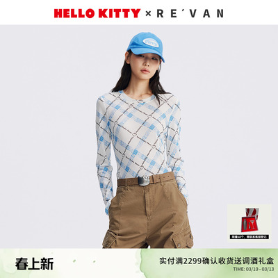 【鞠婧祎同款】REVAN芮范HelloKitty打底衫RL70801027