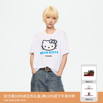 【蒋依依同款】REVAN芮范HelloKitty白色T恤RL71001459