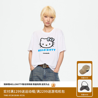 【蒋依依同款】REVAN芮范HelloKitty白色T恤RL71001459