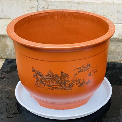 特大号陶瓷花盆大口径平口盆庭院种树桩桂花盆发财树特价花盆透气