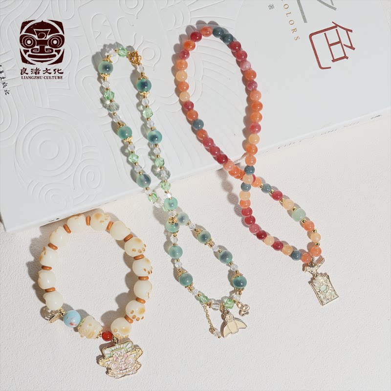 良渚文化良渚博物院 良渚灵韵系列串珠手链天然石手串饰品女款