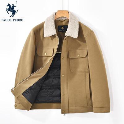 保罗彼得冬季新款男时尚羽绒服保暖外套加厚工装夹克YCDD76550