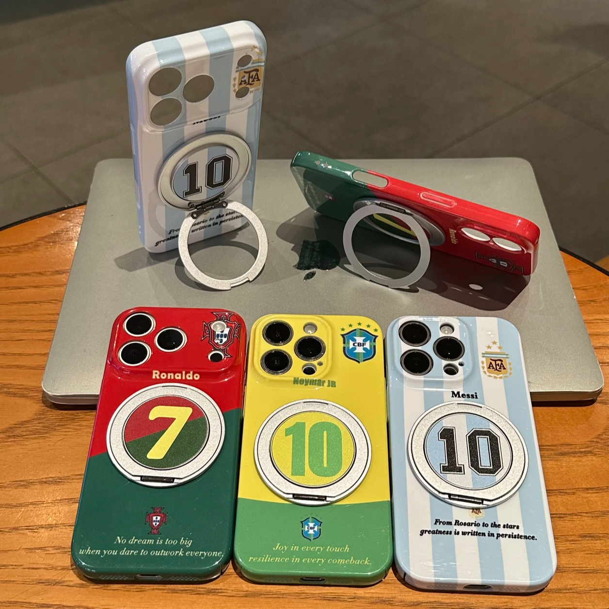 球衣支架手机壳苹果17promax华为vivo梅西阿根廷10号iPhone16Pro小米15C罗葡萄牙OPPO内马尔巴西足球适配14队