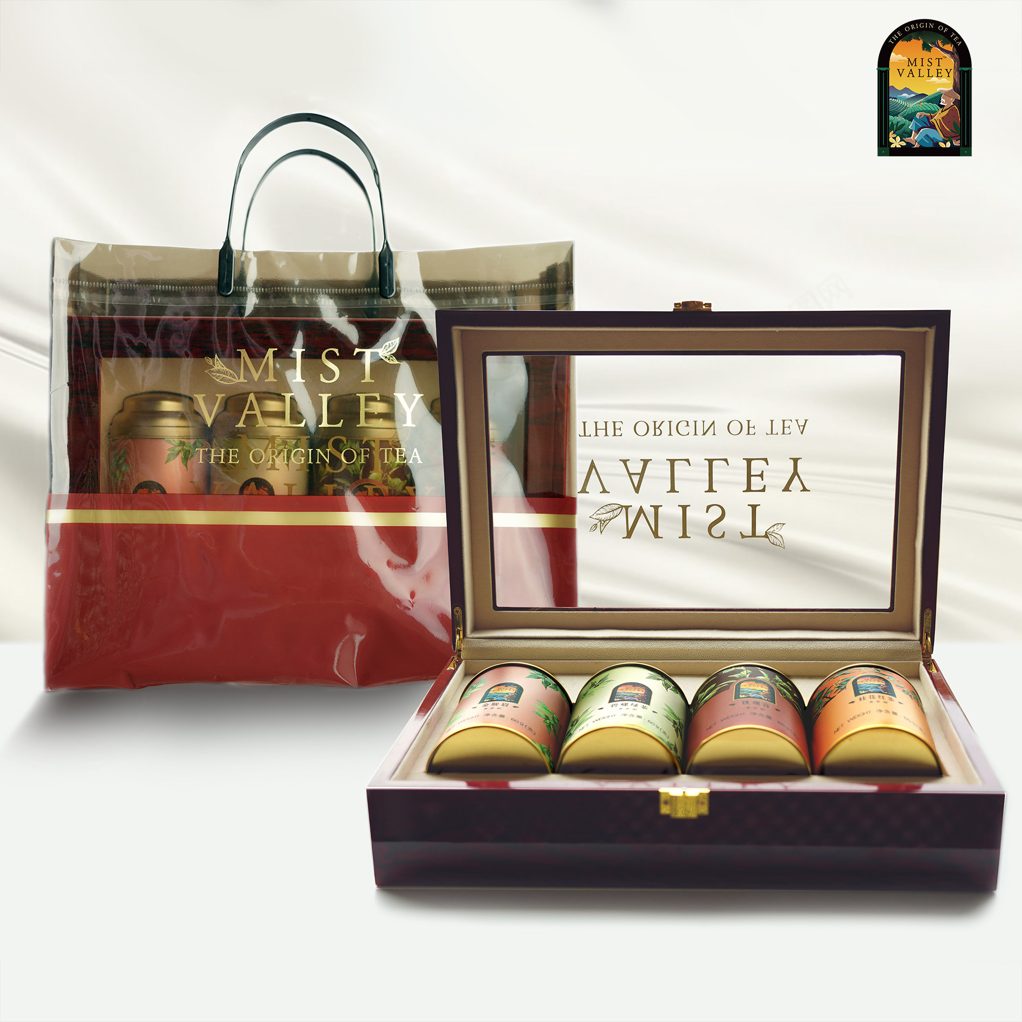 MIST VALLEY香云园定制礼盒装礼品金骏眉碧螺铁观音桂花红茶60g*4_虎窝淘