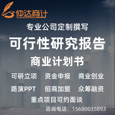 编制商业计划路演ppt项目建议书可行性研究立项资金申请报告代做