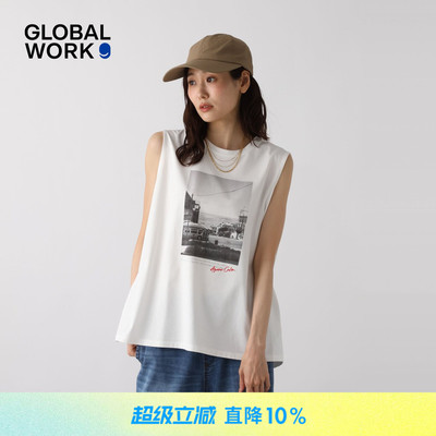 GLOBAL WORK 背心女2026夏季新款含棉字母流行气质无袖上衣806448