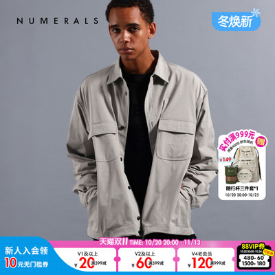 NUMERALS 外套男2026秋季新款日系工装风翻领宽松长袖衬衫1050044