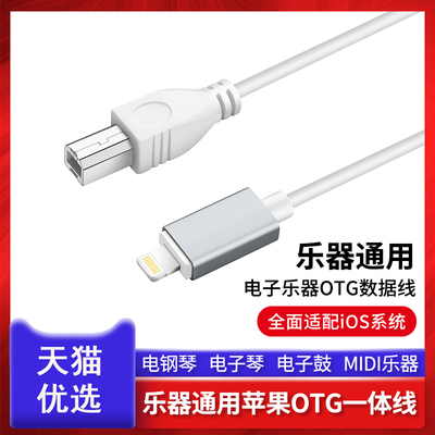 适用OTG乐器一体线Pad/iPhone连接电钢琴鼓一体线MIDI线苹果