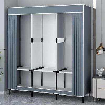 德国进口简易衣柜家庭卧室耐用装配宿舍布衣柜出租房地板货架小