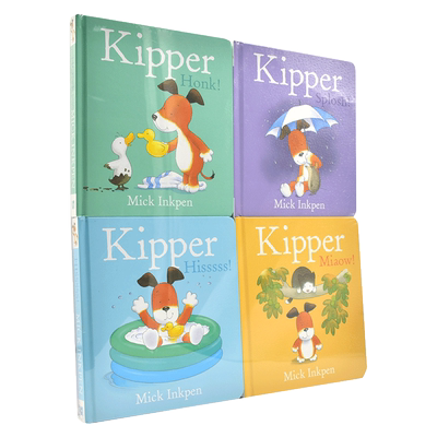 现货 小狗奇普四本纸版书套装 儿童绘本故事纸板书 英文原版 Kipper Story Board 亲子阅读 凯特·格林纳威大奖得主米克·英克潘