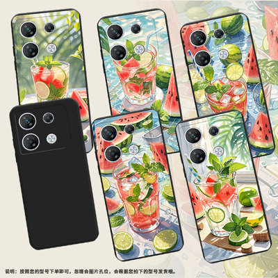 适用传音InfinixNote50x手机壳商务GT20Pro全包边夏天冰饮InfinixGT30Pro磨砂壳GT10Pro男女款潮流保护套
