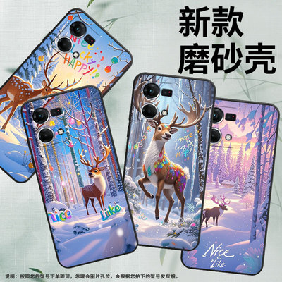 适用OPPOF19手机壳F1s超薄F3Plus防摔CPH1823商务雪景麋鹿0pp0F21sPro/F17保护套CHP2219硅胶F21Pro软壳