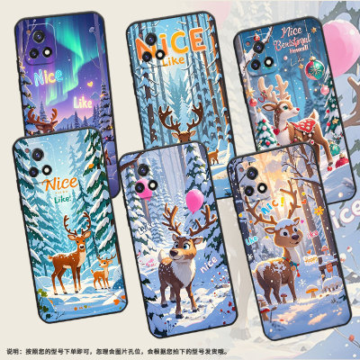 适用vivoY50手机壳Y51高级V2031细外壳viviY52纯黑色Y52t商务V2164A男女Y56时尚Y52s防摔两只小鹿保护套