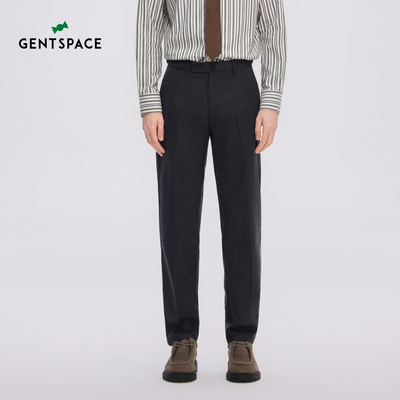 GENTSPACE2025秋季新品绵羊毛混纺SLIM FIT修身男士休闲裤