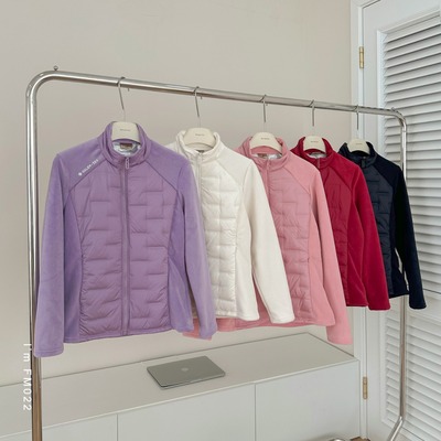 北极绒复合+羽绒女夹克拼接外套