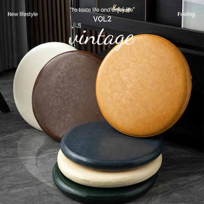 圆形椅垫餐椅坐垫防滑记忆棉皮革高档轻奢卡座飘窗榻榻米地上蒲团