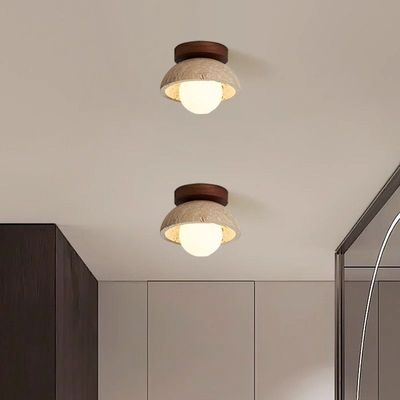 日式侘寂风黄洞石走廊过道吸顶灯全光谱护眼入户玄关楼梯阳台吊灯