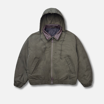 GWDS x ATHIRI联名系列 美式皮领工装宽松棉服夹克