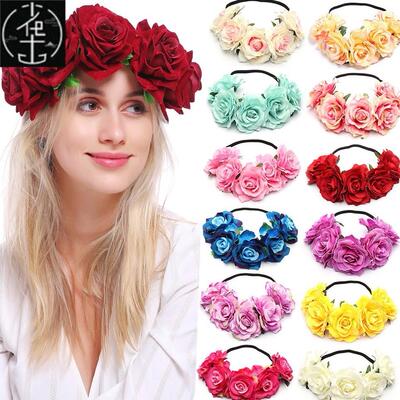 Wedding Flower Crown HeadBand Women Bridal Headpiece Female
