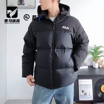 FILA黑色男子防风保暖羽绒服