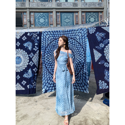 SHAOER【涟漪】新中式网纱波点收腰亲肤连衣裙S726Q02831