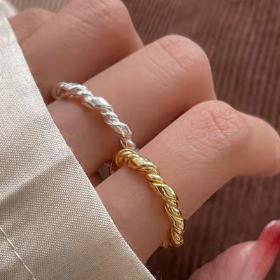 麻花缠绕戒指女简约设计感百搭