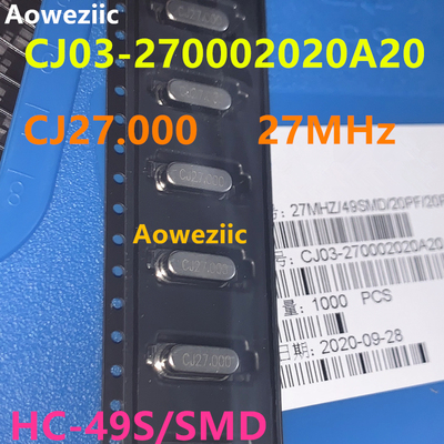 27MHz无源晶振±20ppm20pF