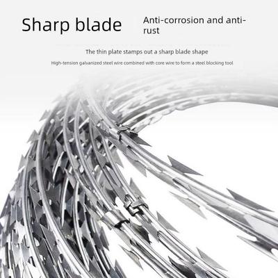 防锈刀片穿刺绳穿刺丝卷笼不锈钢防盗刀穿刺网栅栏墙防爬穿刺丝监