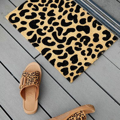 豹纹耐脏耐磨除尘蹭土脚垫