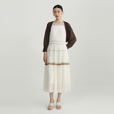 DYBULAFUN/戴布拉芬新款秋季无领针织贝壳衫时尚洋气百搭针织开衫