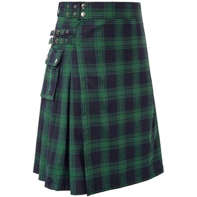 Men Classic Plaid Scottish Kilt 苏格兰节日裙男装格纹撞色