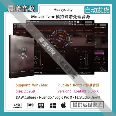 Heavyocity Mosaic Tape模拟磁带复古合成音色PC MAC编曲标准音源