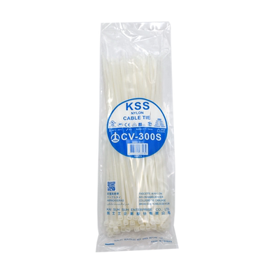 KSS尼龙扎带CV-300S白色台湾凯士士进口自锁式扎线带4.8*300mm