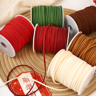 圣诞韩国绒丝带手工diy牛皮挂绳