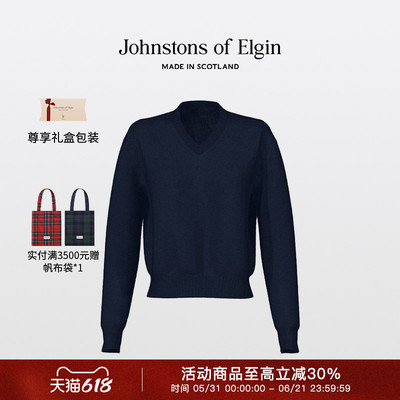 JOE秋冬经典纯色V领羊绒衫女士