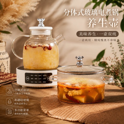 小筱熊高硼硅玻璃不串味养生壶