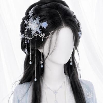 雪月冰花！新中式雪花长流苏发夹