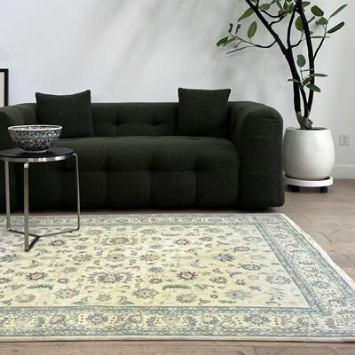 WOVENTALES天织中东进口手工羊毛加丝波斯龙凤Tabriz地毯200x150