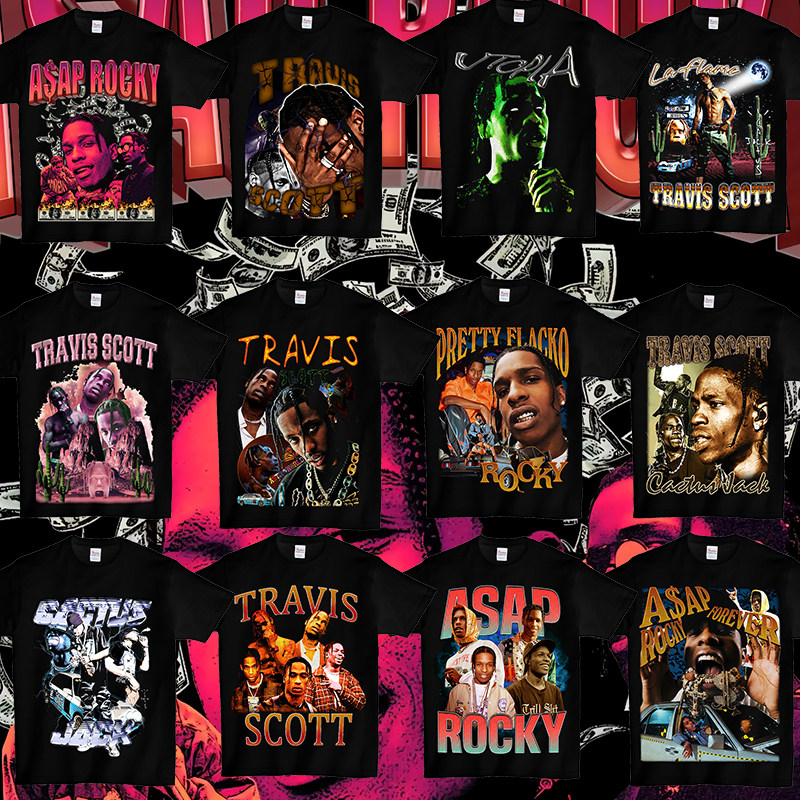 A$AP MOB ASAP ROCKY2023欧美街头潮牌嘻哈短袖印花宽松T恤1-64_虎窝淘