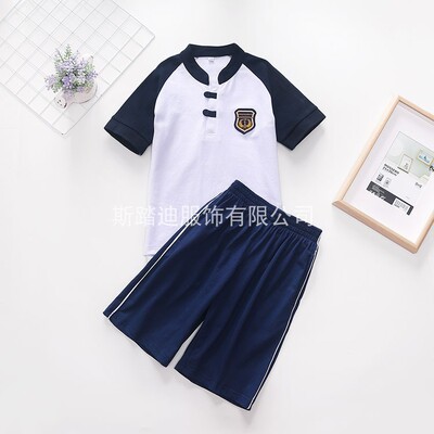唐城壹零壹实验小学校服套装小学生校徽 短袖英伦风夏装短裤短袖
