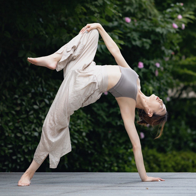 slenddy轻盈裤高腰显瘦瑜伽裤舒适轻薄透气宽松休闲裤女春夏S6018