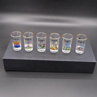 souvenir 6-pack tequila base shot glass set shanghai china