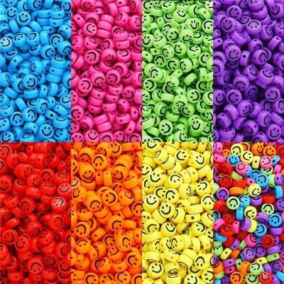 Acrylic Smiling Beads For Jewelry Making Diy Charms Bracelet